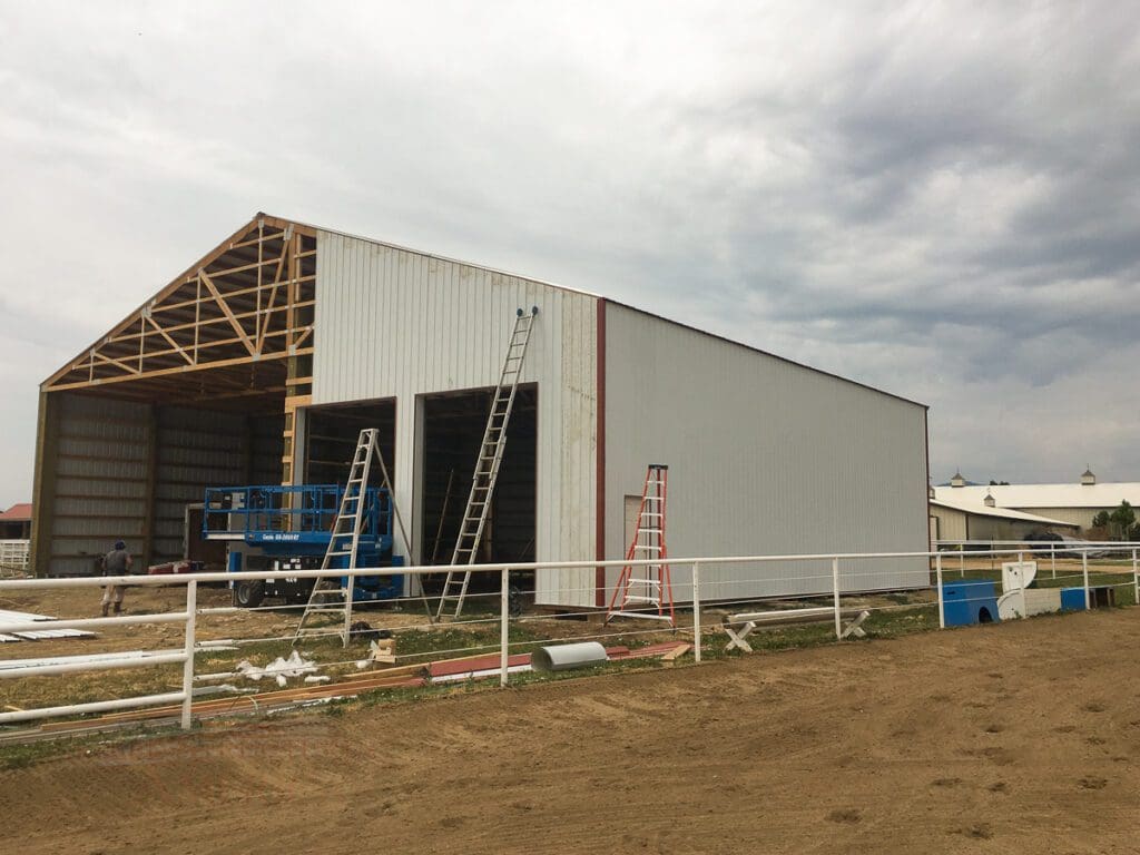 #7897 - 68' x 60' x 18' Steel Building, Barn with Open Hey Storage in ...