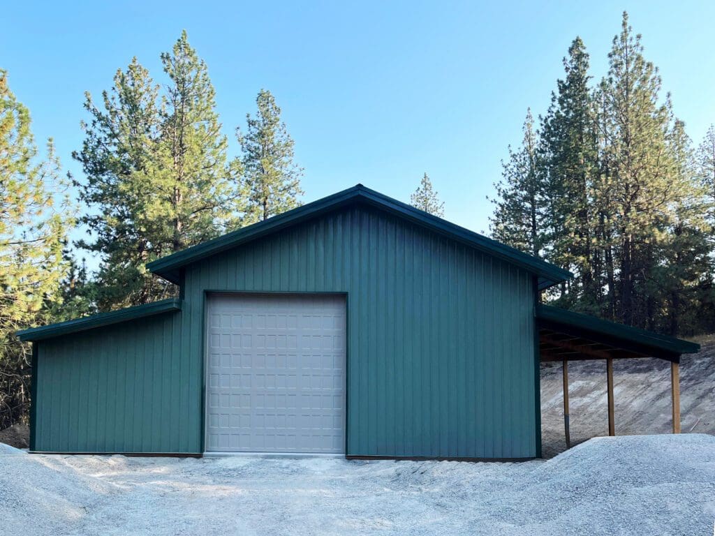 #13820 - 30 x 48 x 16 Metal Workshop with two 12 x 48 x 10 Lean-Tos in ...