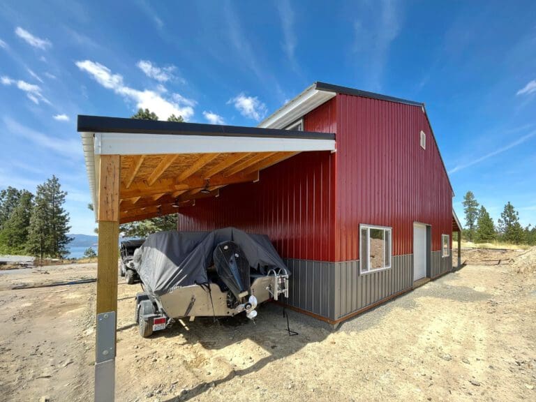 #13879 - 40 x 40 x 16 Red Metal Barn with Two 12 x 40 x 9 Lean-tos in ...