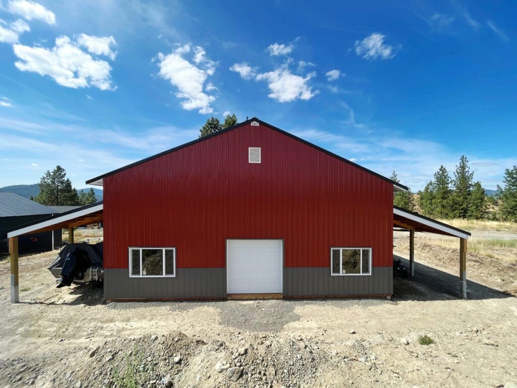#13879 - 40 x 40 x 16 Red Metal Barn with Two 12 x 40 x 9 Lean-tos in ...