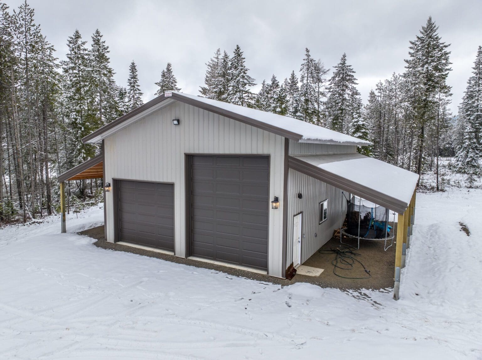 #14000 - 30X40X16 Pole Barn with (2)12X40X9 Open Lean-tos in Rathdrum ...
