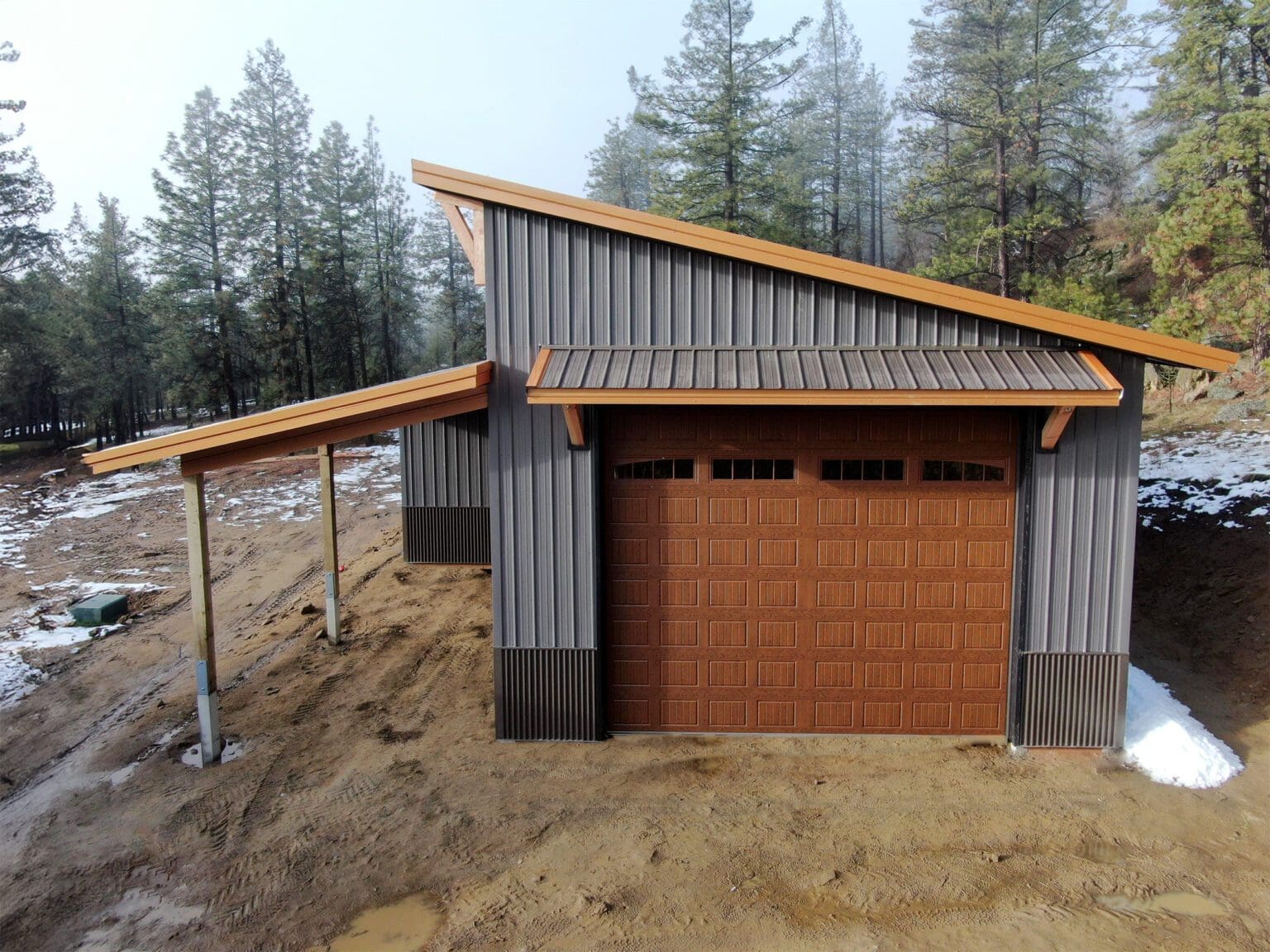 #13951 - 24x44x16/22 Monoslope Shop with Lean-to in Liberty Lake, WA ...