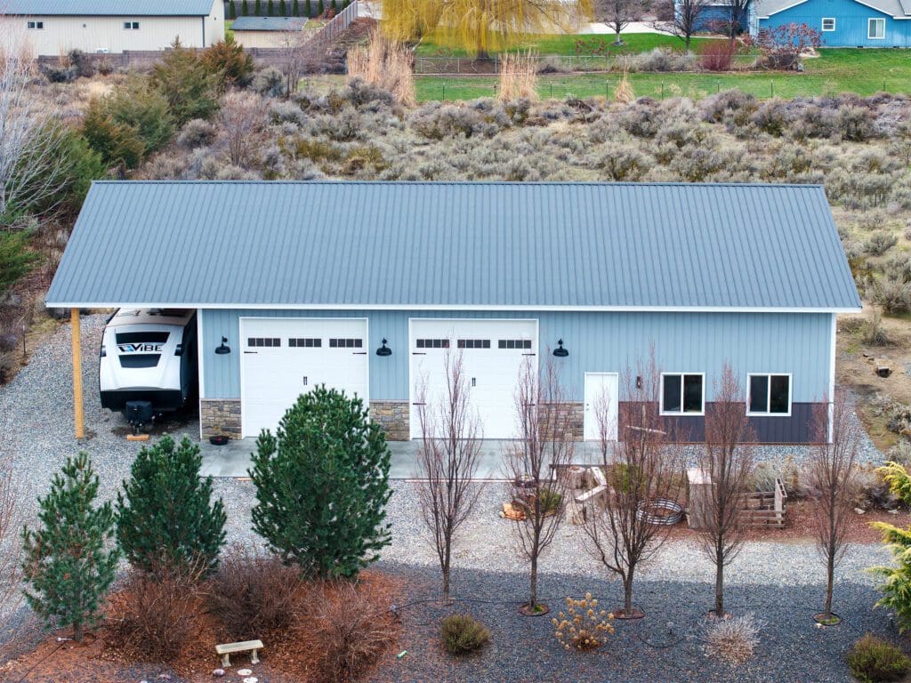 #13982 - 40 X 60 X 14 Metal Shop with RV Shed in West Richland, WA ...