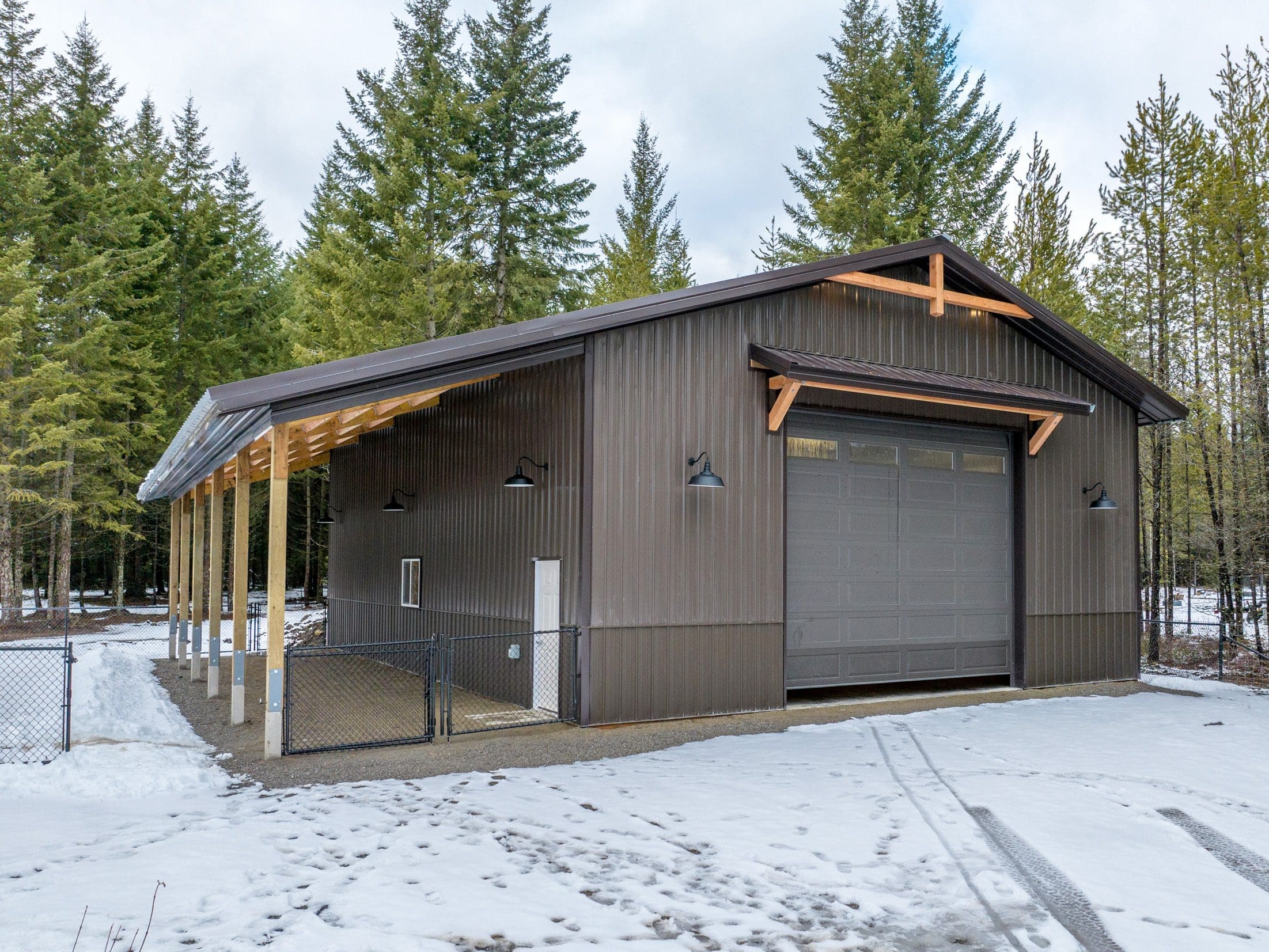 #14069 - 36x50x16 Shop with Open Lean-to in Rathdrum, ID | Steel ...