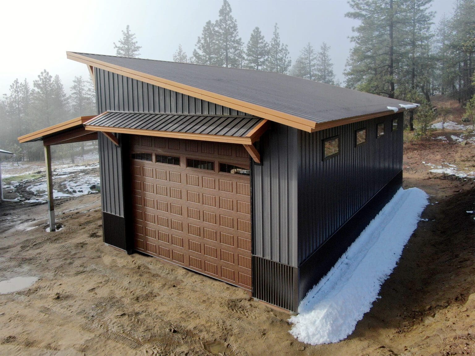 #13951 - 24x44x16/22 Shop with Monoslope Roof with 12x44x12 Lean-to in ...