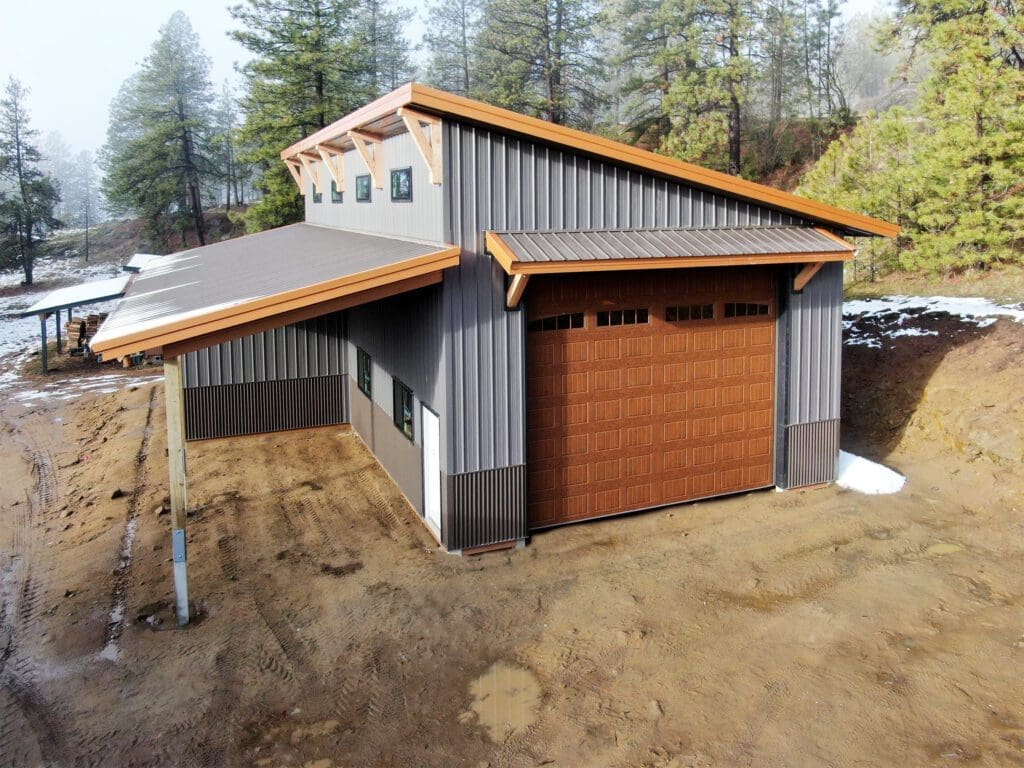 #13951 - 24x44x16/22 Monoslope Shop with Lean-to in Liberty Lake, WA ...