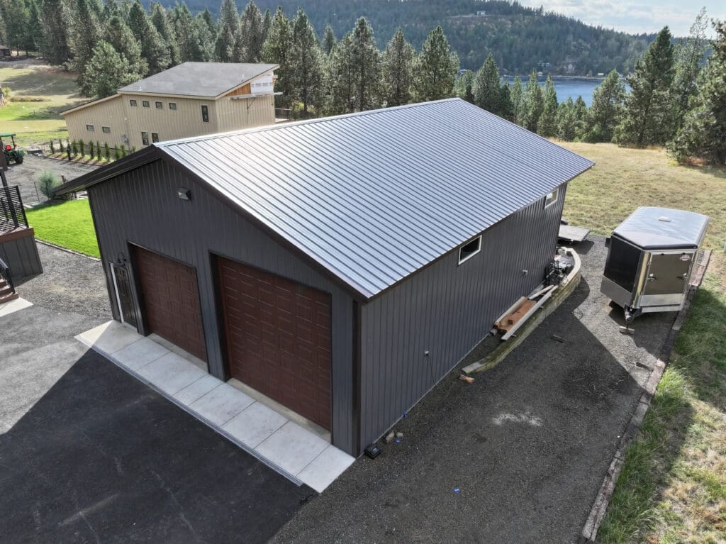 #12730 - 32x40x14 Modern Gable Shop in Harrison, ID | Steel Structures ...